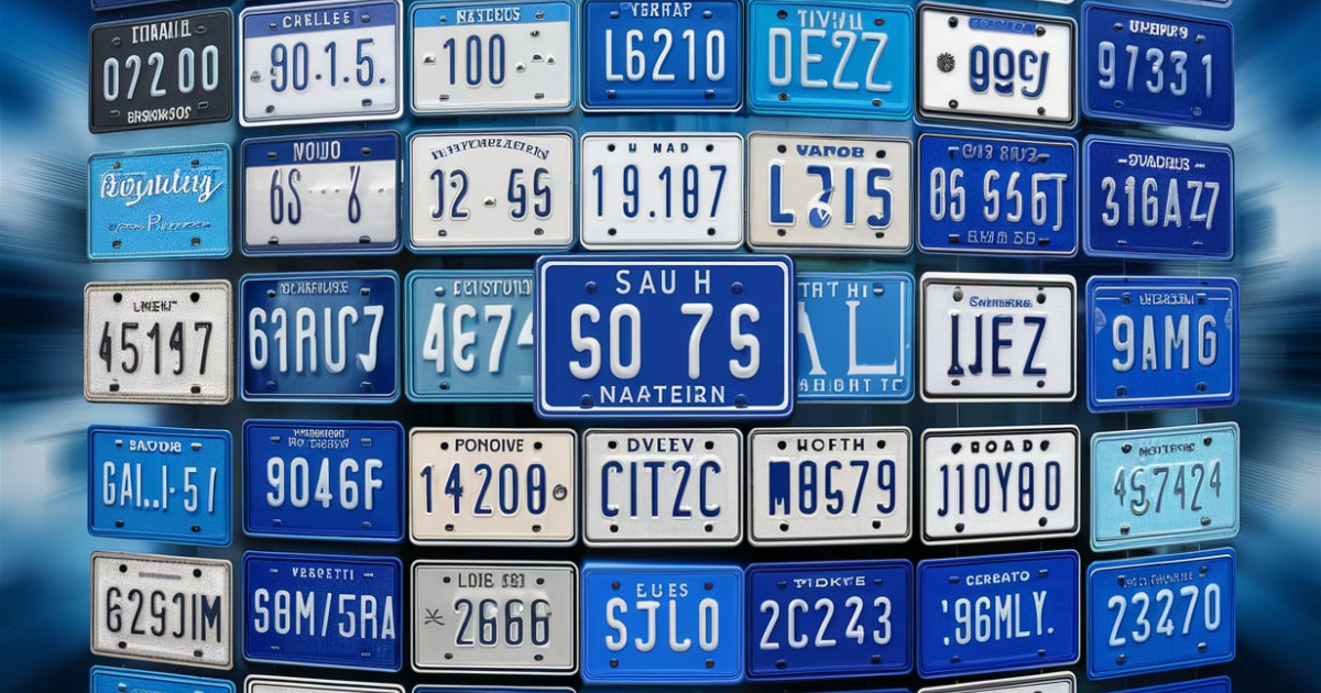 Blue License Plate